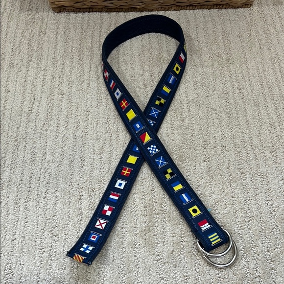 Eliza B | Accessories | Eliza B Blue Nautical Flag D Ring Canvas Belt ...